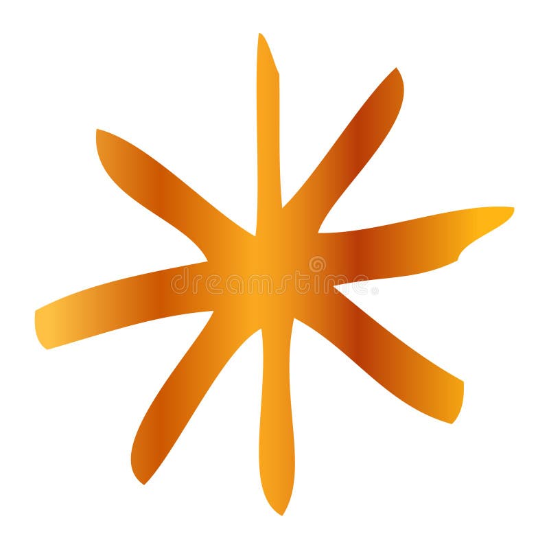 Star, Simple Vector Gold Golden Hand Draw Sketch Doodle, at White ...