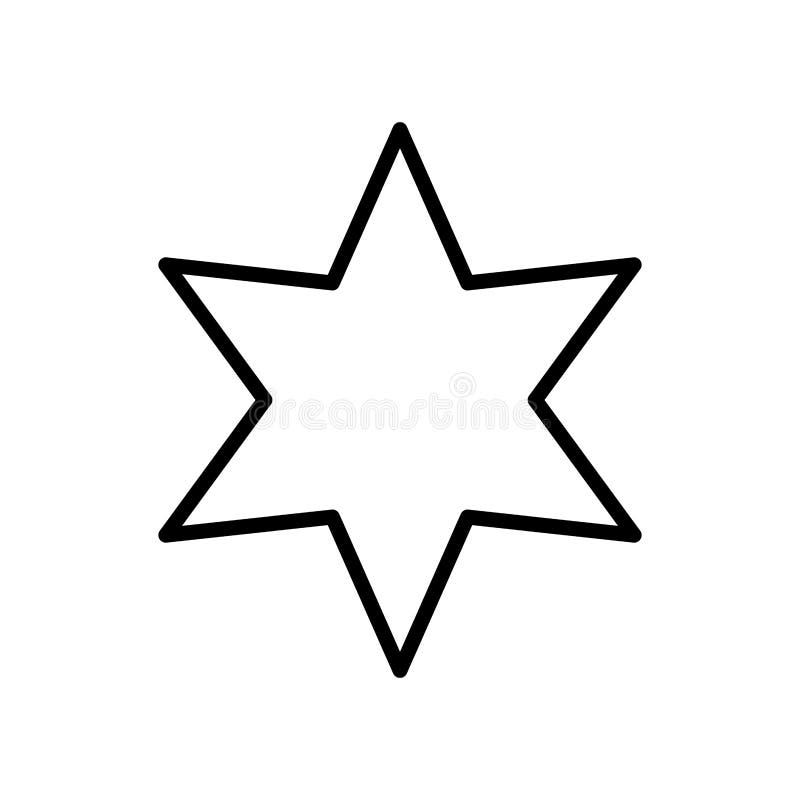 Geometric Shape Of Six Pointed Star Icon Stock Illustration ...