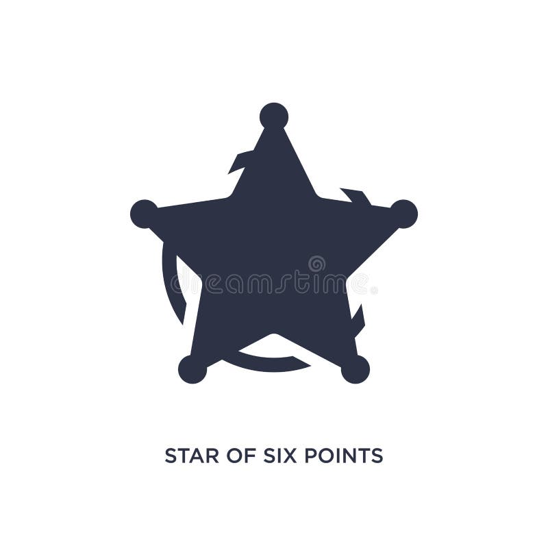 Star of Six Points Icon on White Background. Simple Element ...