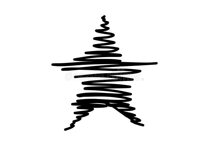 Star Sketch, One Line Drawing Vector Illustration. Stock Illustration ...