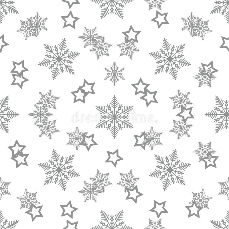 Star and Snowflake Seamless Pattern. Abstract Seamless Pattern with ...