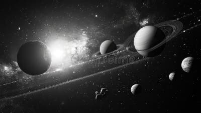 Solar System Black White Illustration Stock Illustrations – 7,311 Solar ...