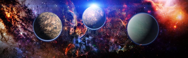 Star in the Space. Collage on Space, Science and Education Items Stock ...