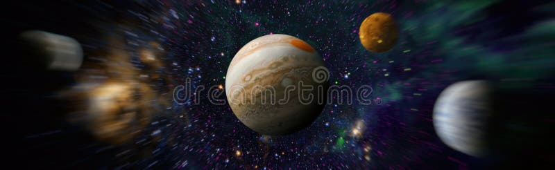 Star in the Space. Collage on Space, Science and Education Items Stock ...