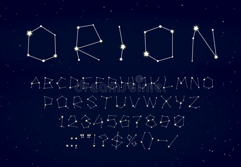 Star Space Font. Starry Galaxy Constellation Type Stock Vector ...