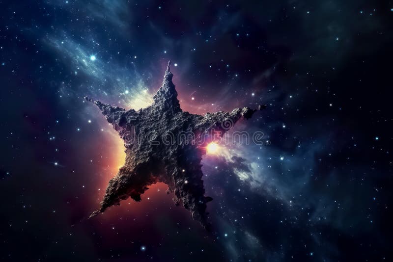 Star in Space with Nebulae and Stars. Generative AI Stock Illustration ...