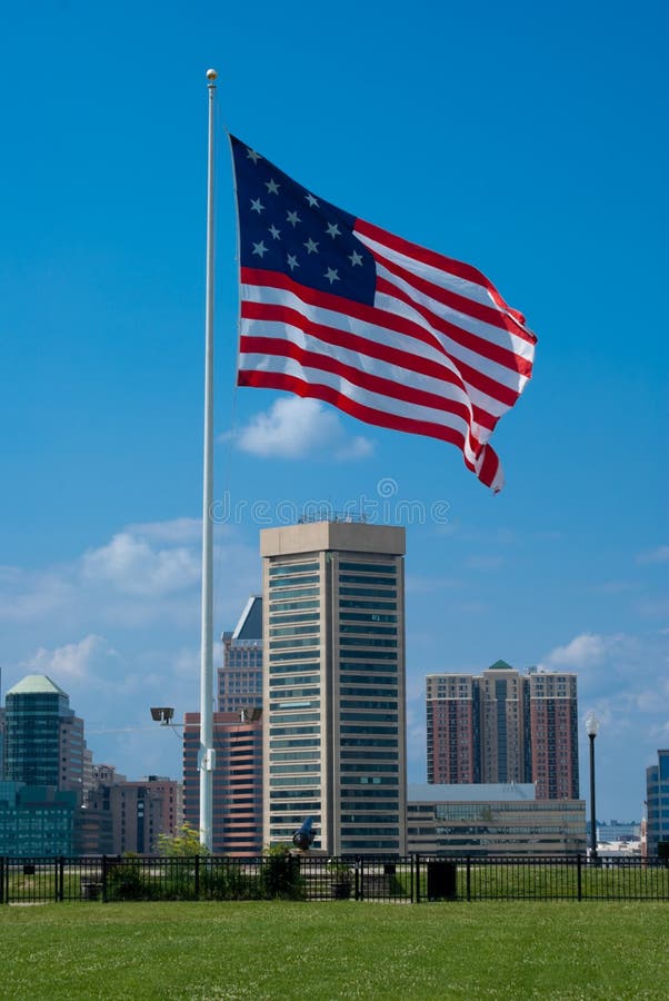 Mix of Modern and Old Buildings in Baltimore, Maryland. Stock Image ...