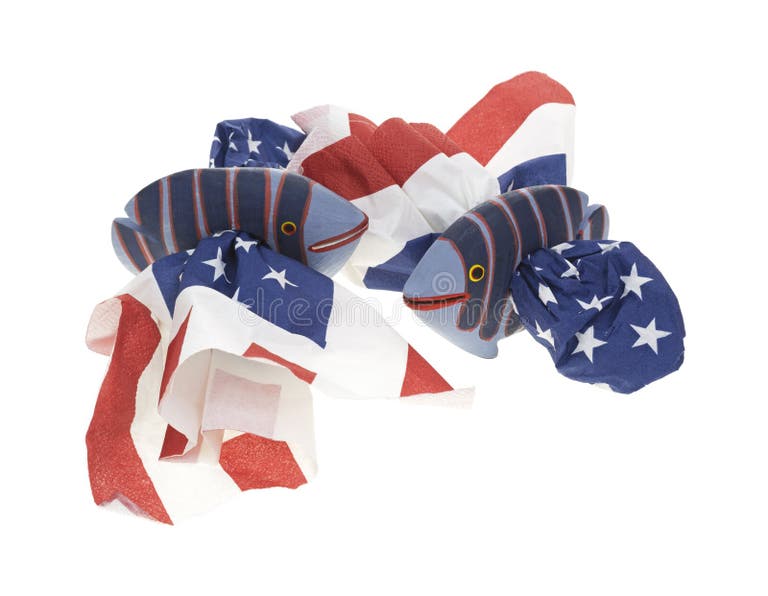 Star Spangled Fish Napkin Holders Stock Photo - Image of view, dark ...