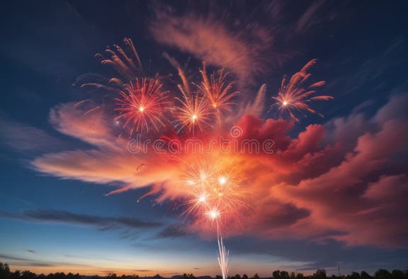 Star-Spangled Twilight: Intricate Fireworks Display for Independence ...