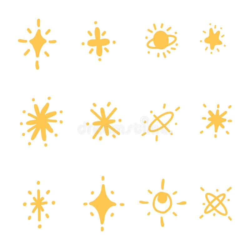 Star Sparkle Doodle Hand Drawn for Element, Decoration Stock Vector ...