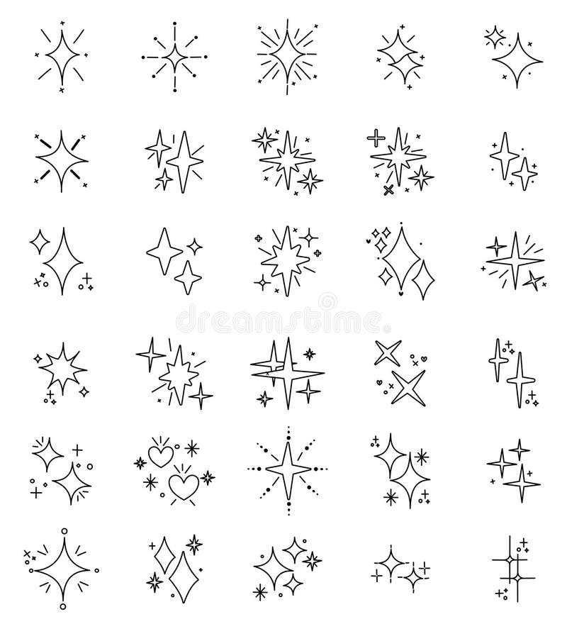 Star Sparkle Glitter Twinkle Bundle Sparkle Clipart Stock Vector ...