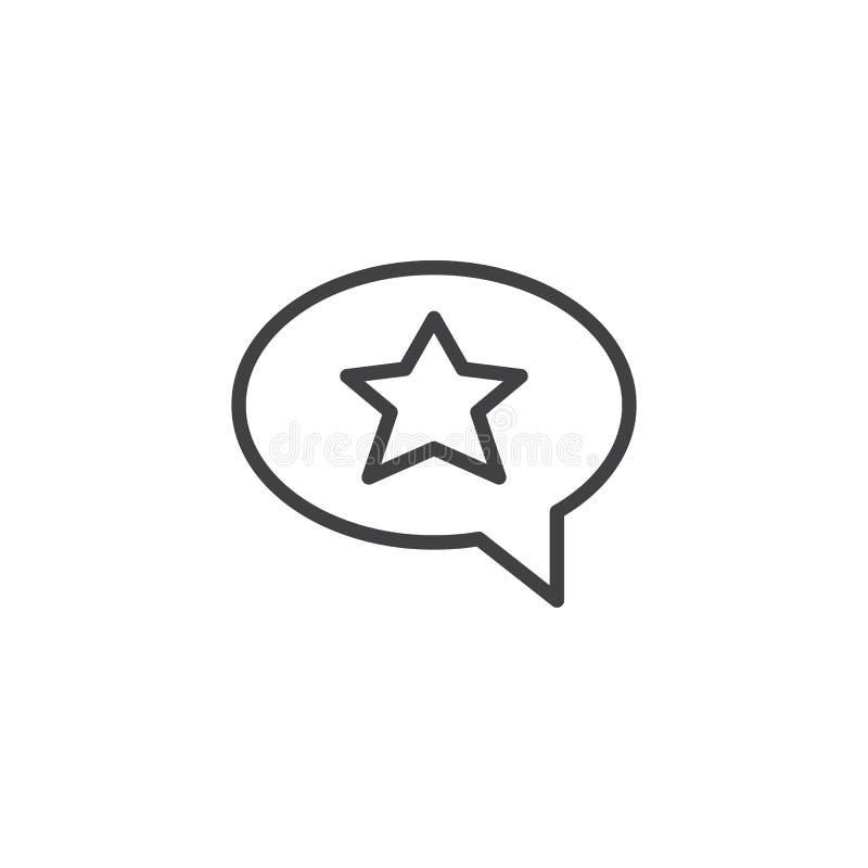 Star in Speech Bubble Outline Icon. Linear Style Sign for Mobile ...