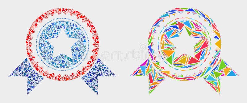 Vector Star Stamp with Ribbons Mosaic Icon of Triangles Stock Vector ...