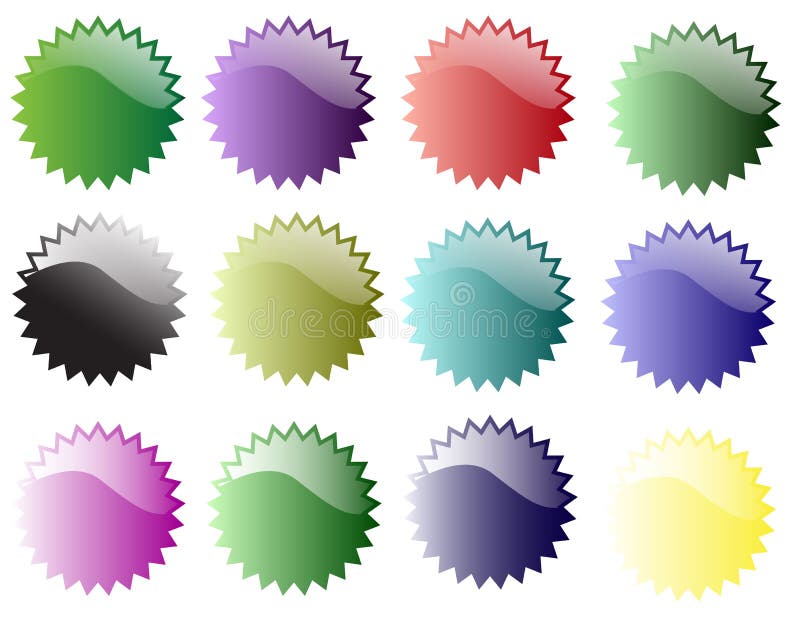 Star Stickers of Various Colour Stock Vector - Illustration of blue ...