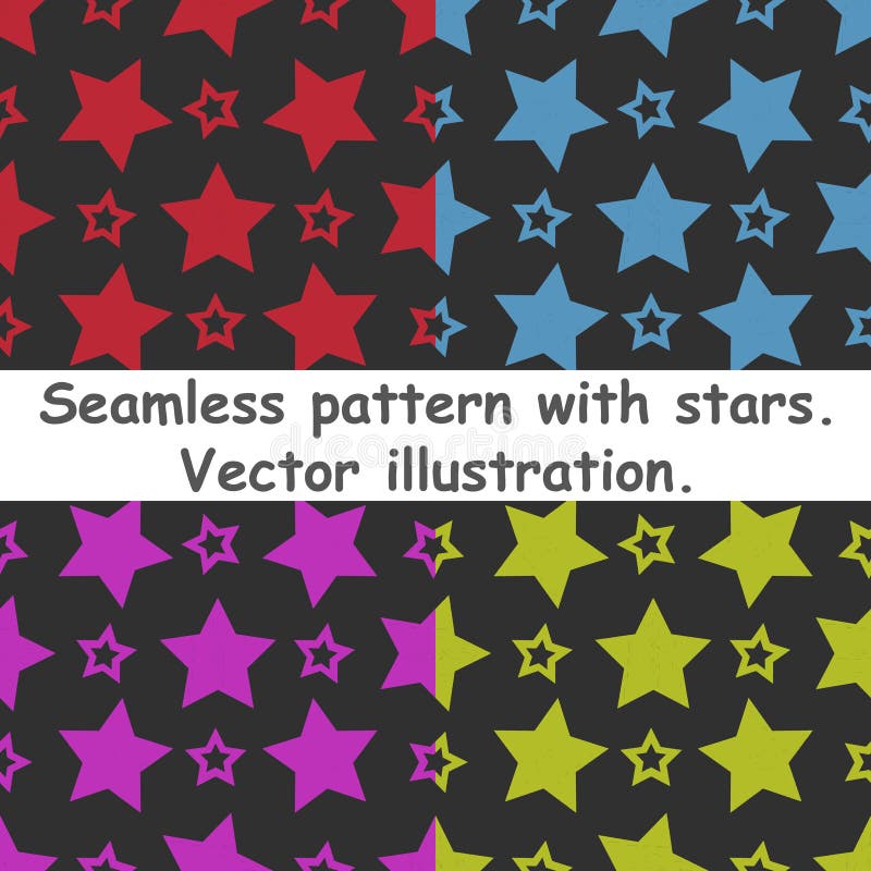 Star Style Seamless Pattern Illustration Vector Set Stock Vector ...