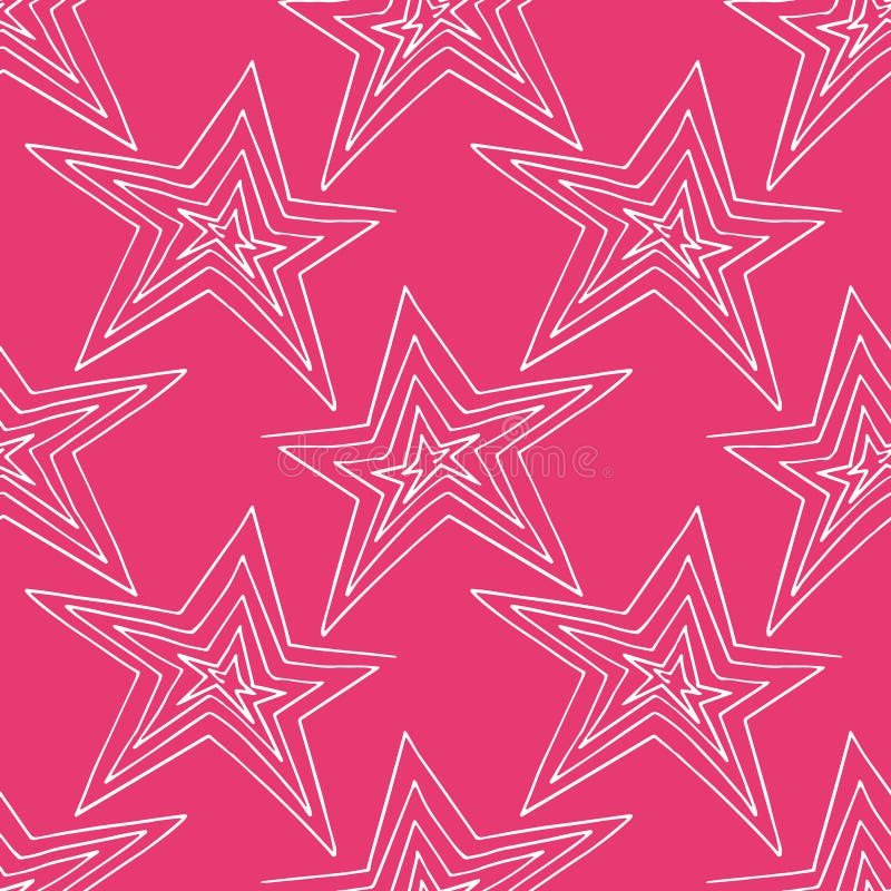Star Swirl Seamless Pattern. Hand Drawn Doodle. Wrapping Paper, Fabric ...