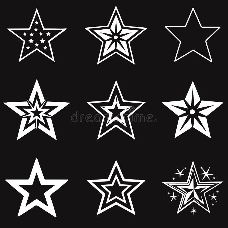 Sketch Line Cute Star Element Star. Hand Drawn Doodle Sketch Style Star ...