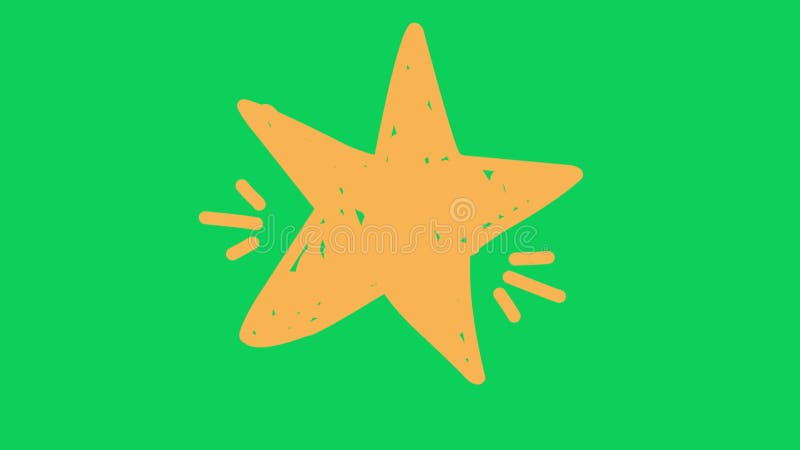 Star Symbol Hand-drawn Scribble Animation on Green Screen. Pen Marker ...