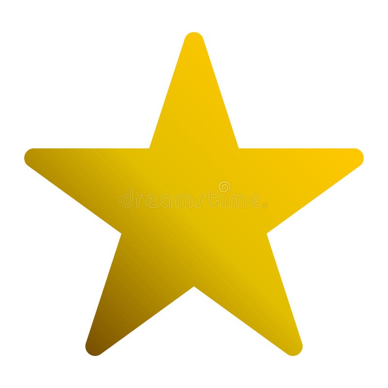 Star Symbol Icon - Golden Gradient, 5 Pointed Rounded, Isolated ...