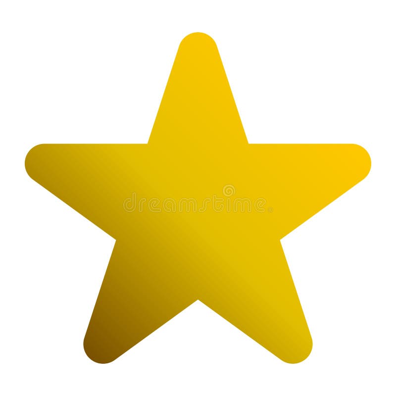 Star Symbol Icon - Golden Gradient, 5 Pointed Rounded, Isolated ...