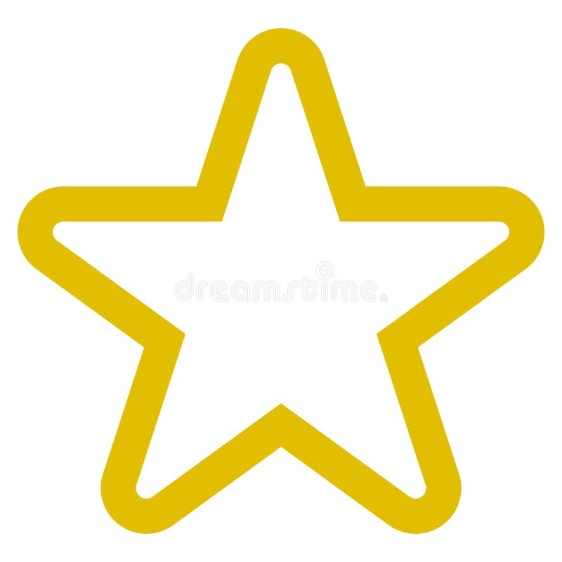 Star Symbol Icon - Golden Simple Outline, 5 Pointed Rounded, Isolated ... Star Symbol Icon - Golden Simple Outline, 5 Pointed Rounded, Isolated ...