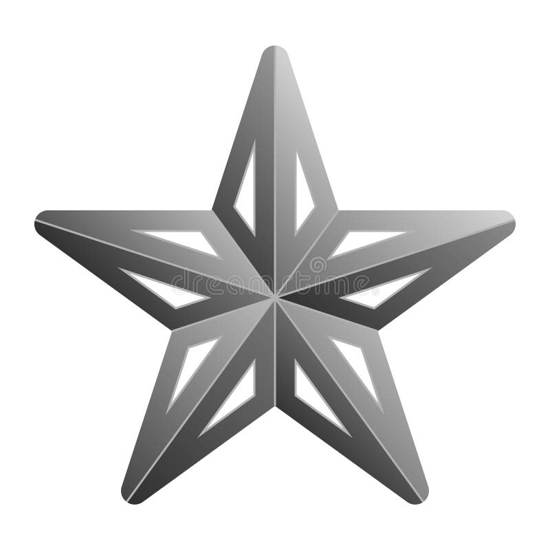 Star Symbol Icon - Gray Gradient 3d, 5 Pointed Rounded, Isolated ...
