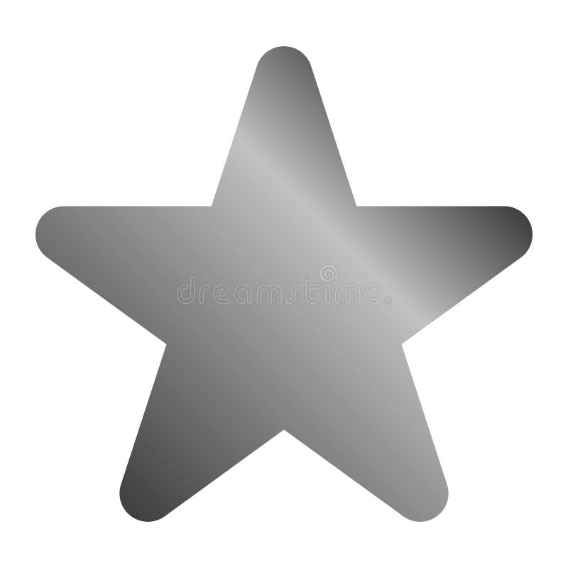 Star Symbol Icon - Gray Gradient, 5 Pointed Rounded, Isolated - Vector ...