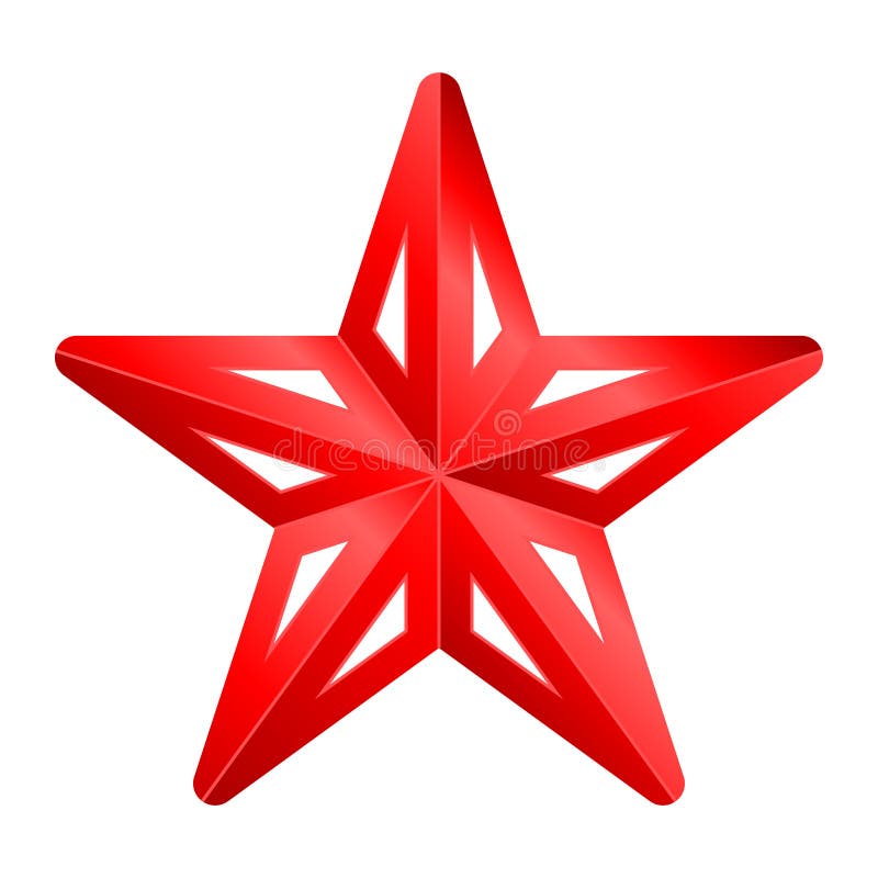 Star Symbol Icon - Red Simple Hollow, 5 Pointed Rounded, Isolated ...