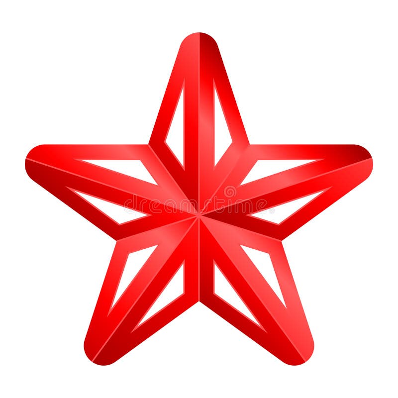 Star Symbol Icon - Red Gradient 3d, 5 Pointed Rounded, Isolated ...