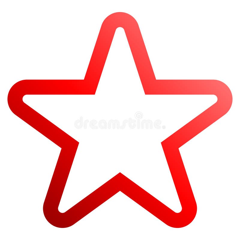 Star Symbol Icon - Red Gradient 3d, 5 Pointed Rounded, Isolated ...