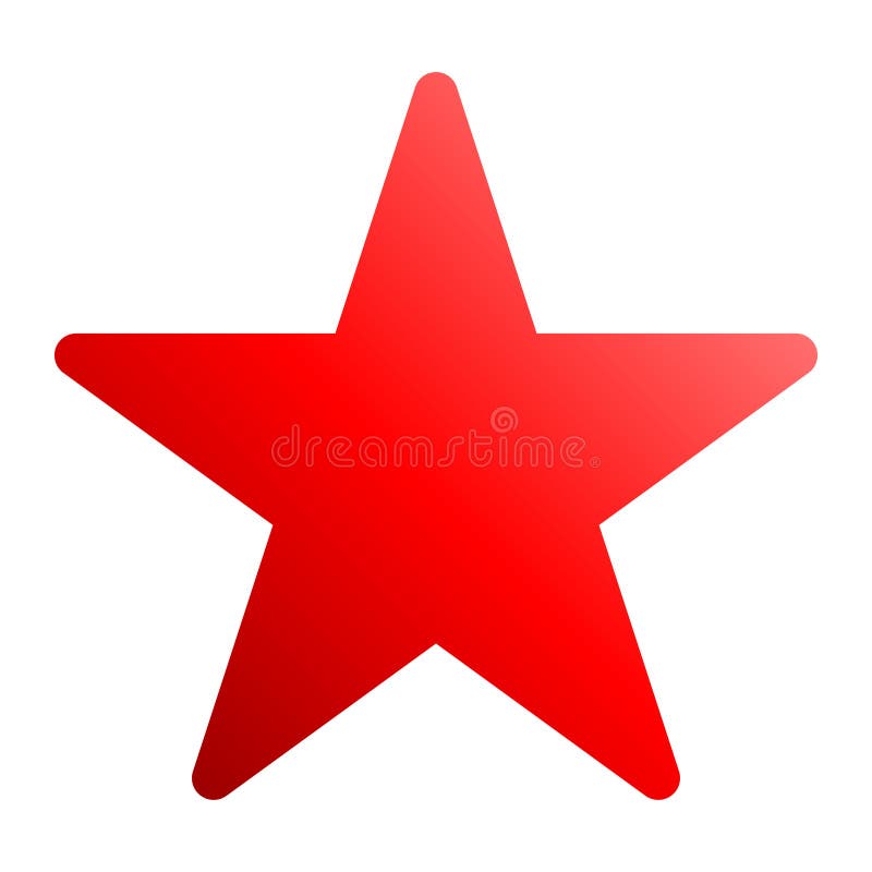 Star Symbol Icon - Red Gradient, 5 Pointed Rounded, Isolated - Vector ...