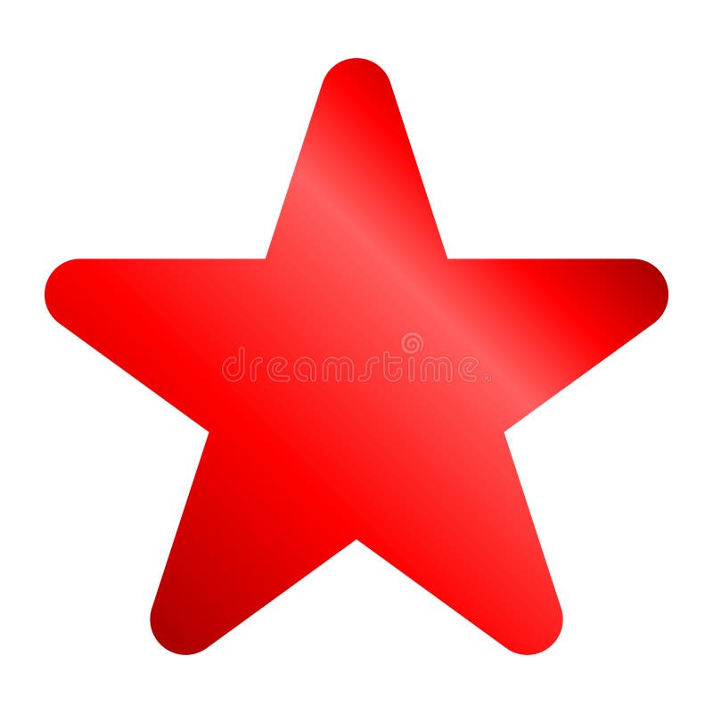Star Symbol Icon - Red Gradient, 5 Pointed Rounded, Isolated - Vector ...