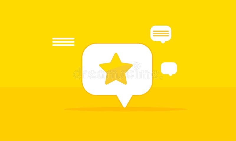 Star Symbol Social Media Notification Icon on White Bubble Speech ...