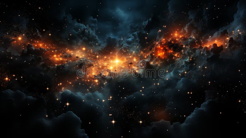 Star System on Black Sky, Showcasing Constellations of Stars in a ...