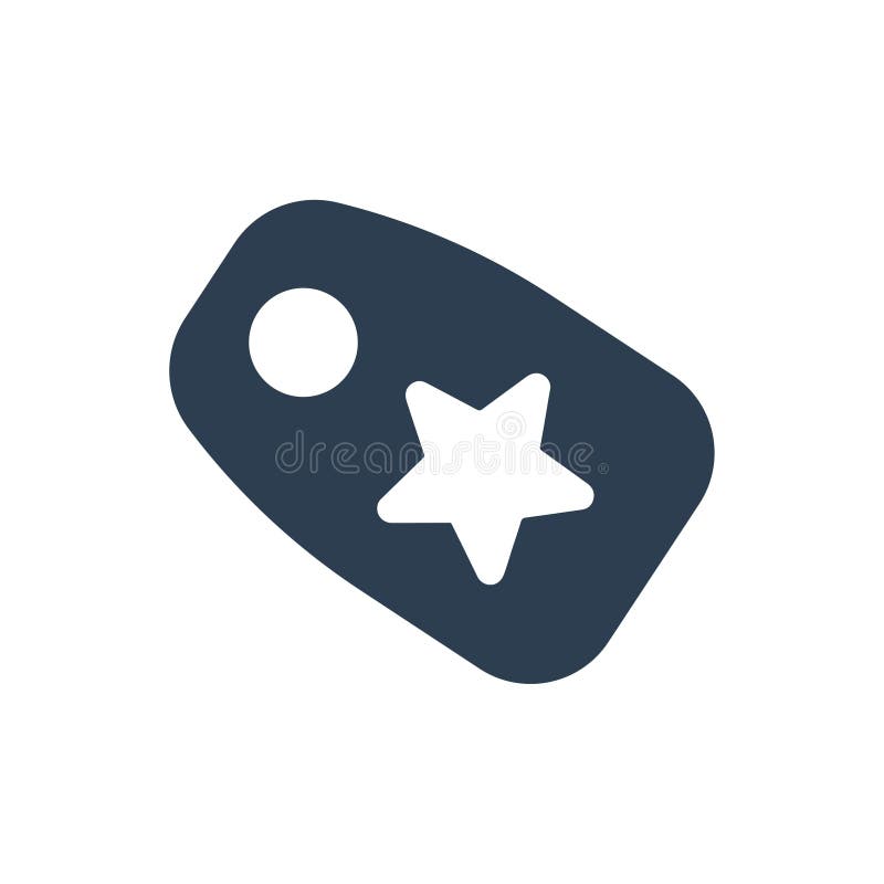 Star Tag Icon stock vector. Illustration of star, offer - 120821627