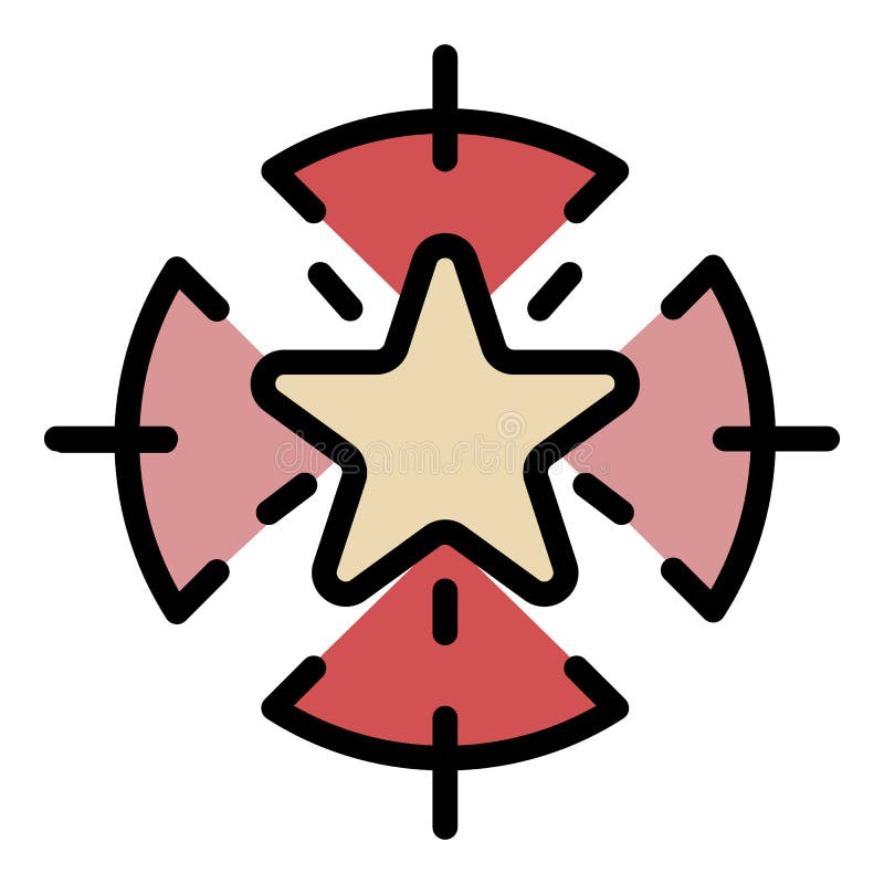 Star Target Icon Color Outline Vector Stock Vector - Illustration of ...