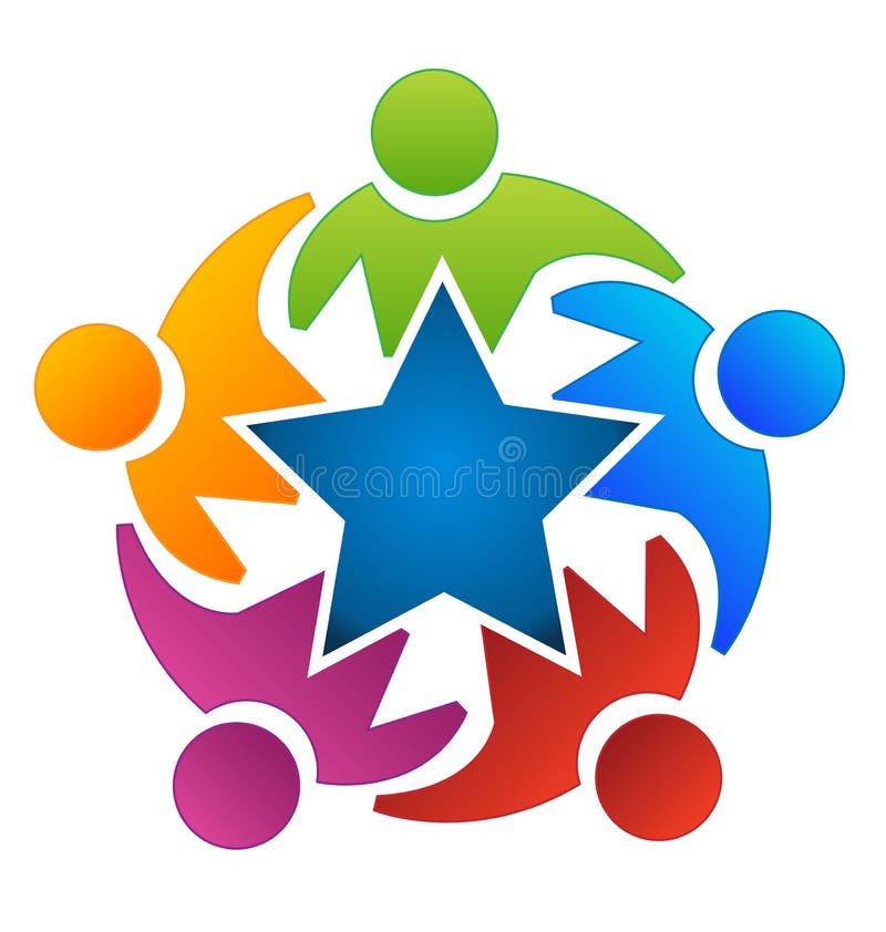 People gold star teamwork stock vector. Illustration of communication ...