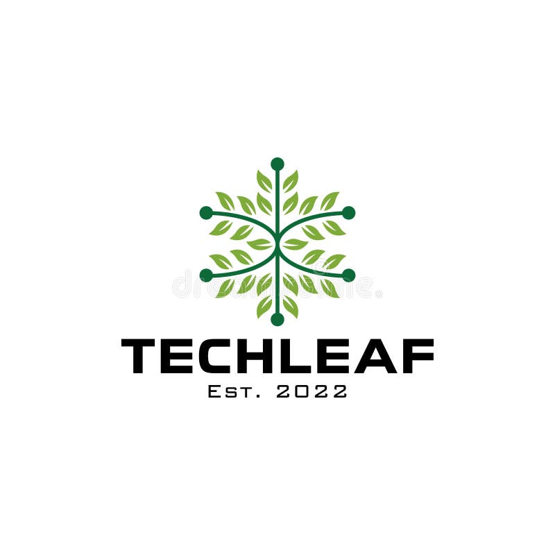 Star Tech with Leaf Shaped Inside Logo Design Vector Illustration Stock ...