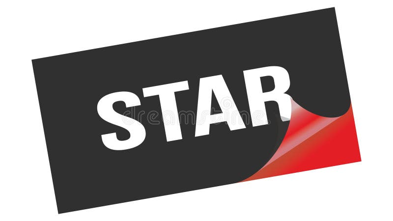 STAR Text on Black Red Sticker Stamp Stock Illustration - Illustration ...