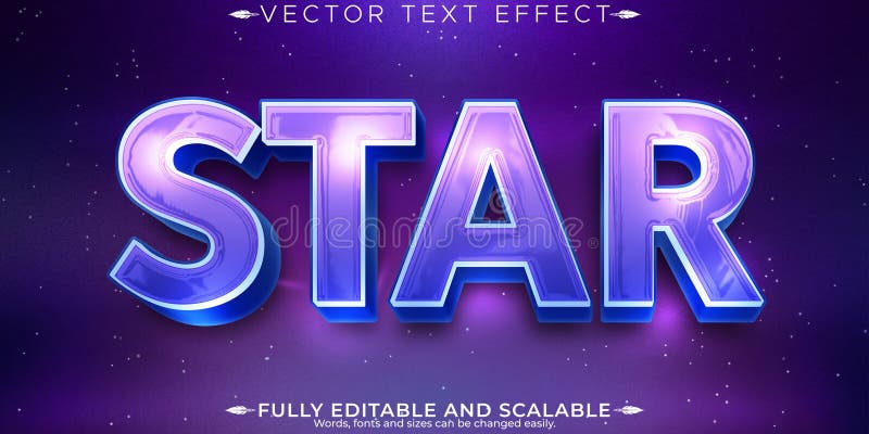 Star Text Effect, Editable Space and Galaxy Text Style Stock Vector ...