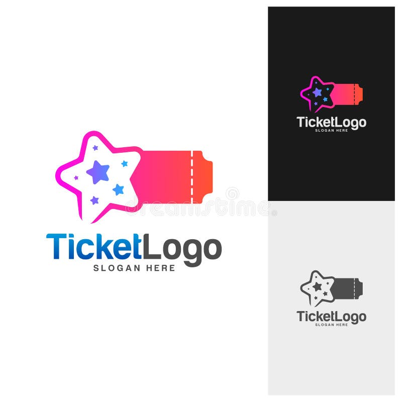 Set of Star Ticket Logo Template Design Vector, Emblem, Creative Design ...