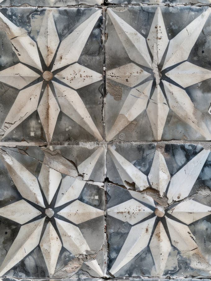 Star Tiles on Building Wall Stock Photo - Image of weathered ...