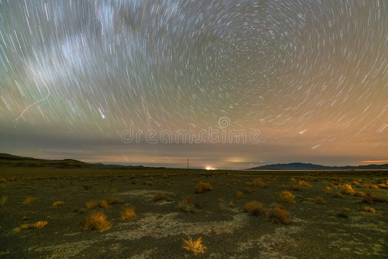 Star Trails in the Desert Sky in Nevada, USA Stock Image - Image of ...