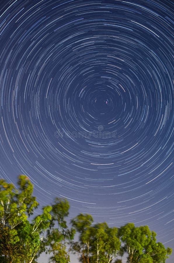 Star Trails with Northern Star in Center Stock Image - Image of ...