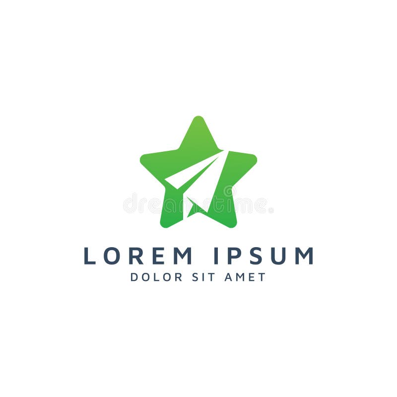 Star and Travel Negative Space Logo Design Stock Vector - Illustration ...