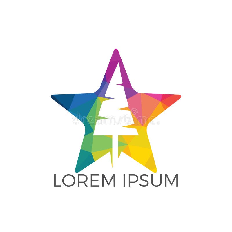 Star tree logo design. stock vector. Illustration of environment ...