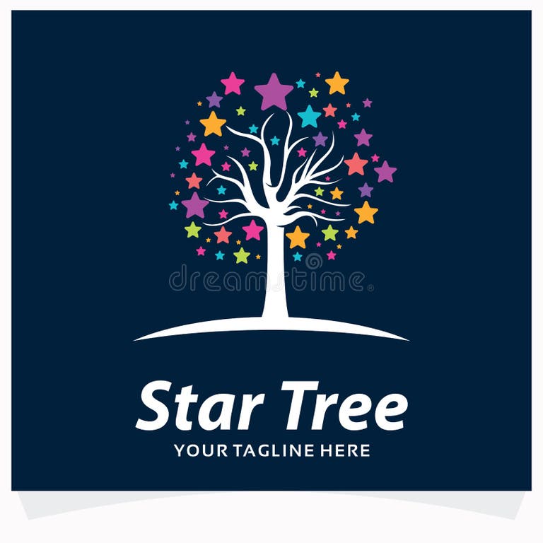 Star Tree Logo Design Template Stock Vector - Illustration of ...