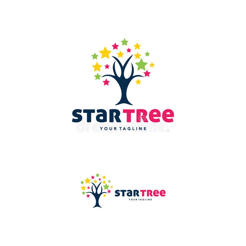 Star Tree Logo Design Template Stock Vector - Illustration of natural ...