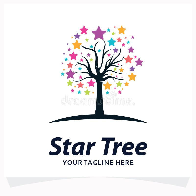 Star Tree Logo Design Template Stock Vector - Illustration of natural ...
