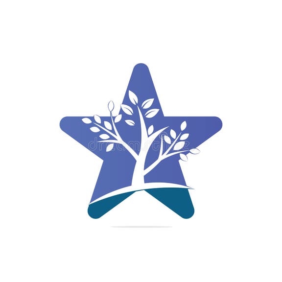 Star Tree Logo Design. stock vector. Illustration of family - 194244232